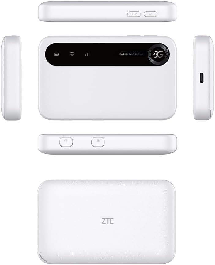 ZTE U50 5G MiFi Pocket Hotspot 4500mAh battery 2 x TS9 for external an – LowcostMobile